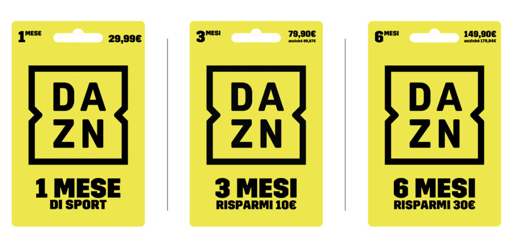 Le carte e i codici prepagati DAZN : come funzionano, quanto costano